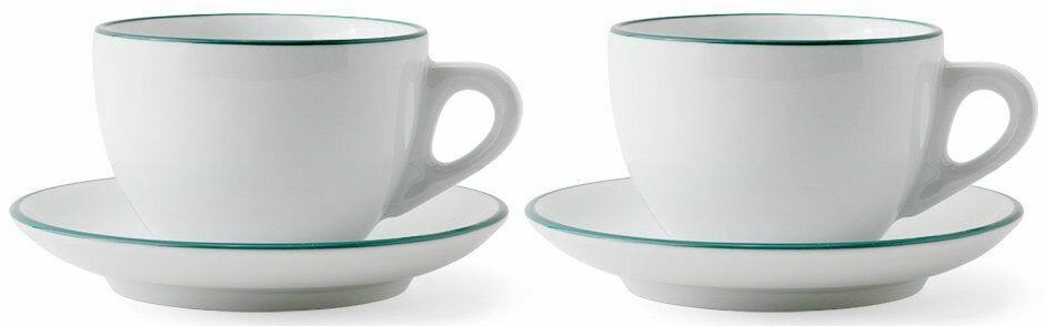 Комплект из 2-х кофейных пар для двойного капучино Verona Rims, 260 мл, цвет морская волна, Ancap, Италия