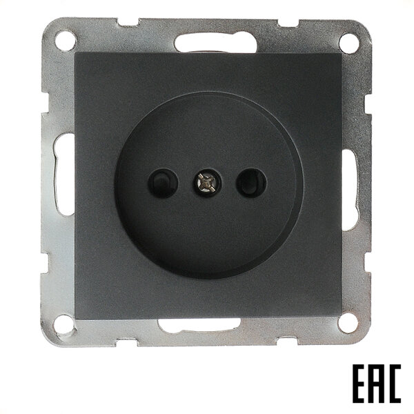 Механизм LK60 863308-1 розетки со шторками скрытой проводки черный бархат Экопласт (3 шт. в комплекте)