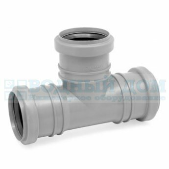 Тройник канализационный 50 мм угол 90 град. трехраструбный (серый)