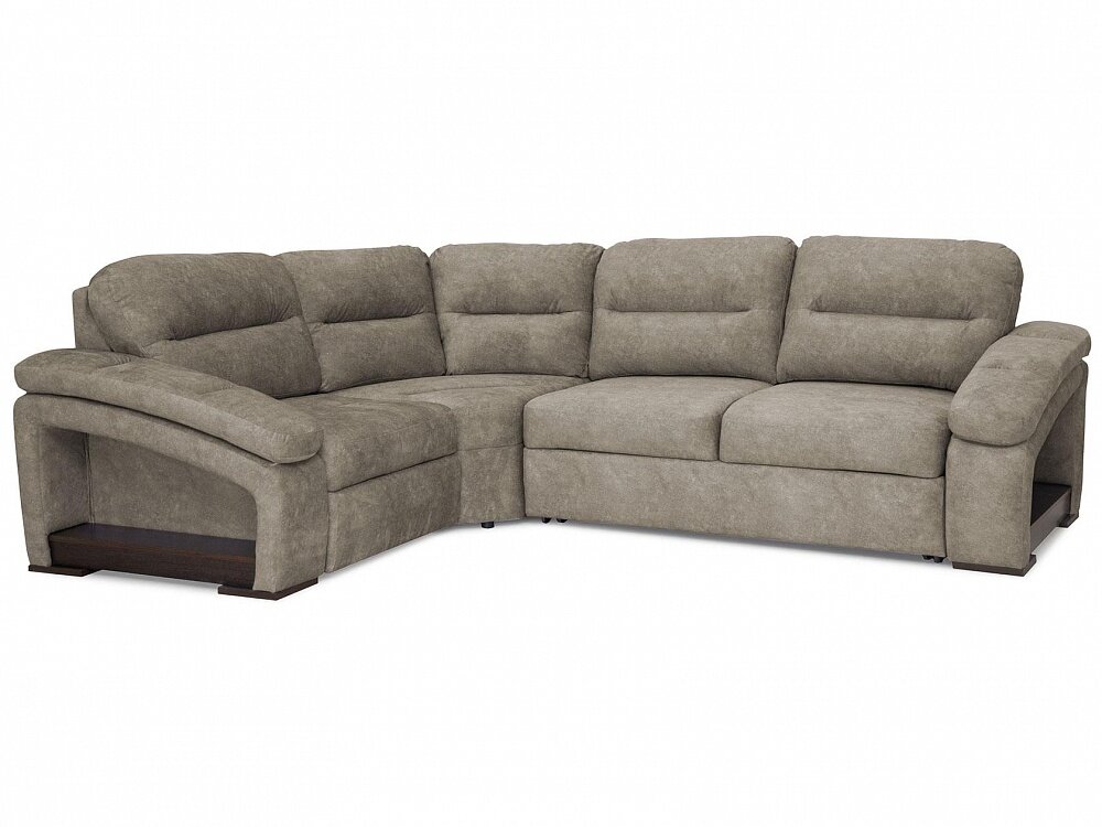 Угловой диван Рокси У Латте Экокожа Левый, дельфин, 287х210х98 см, с ящиком для белья