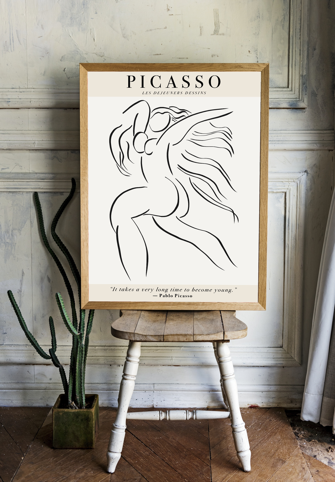 Постер "Пабло Пикассо - Линии танца" 40x50 в раме