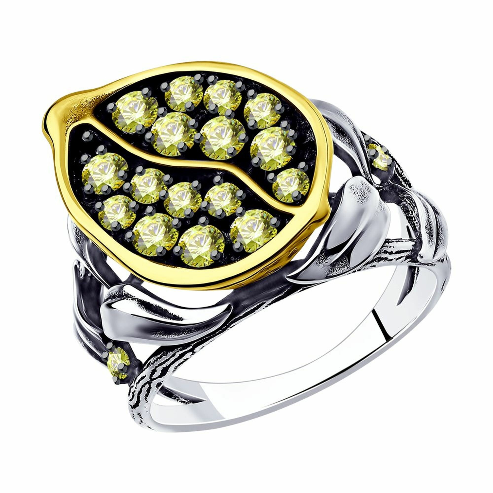 Кольцо, серебро, 925 проба, фианит