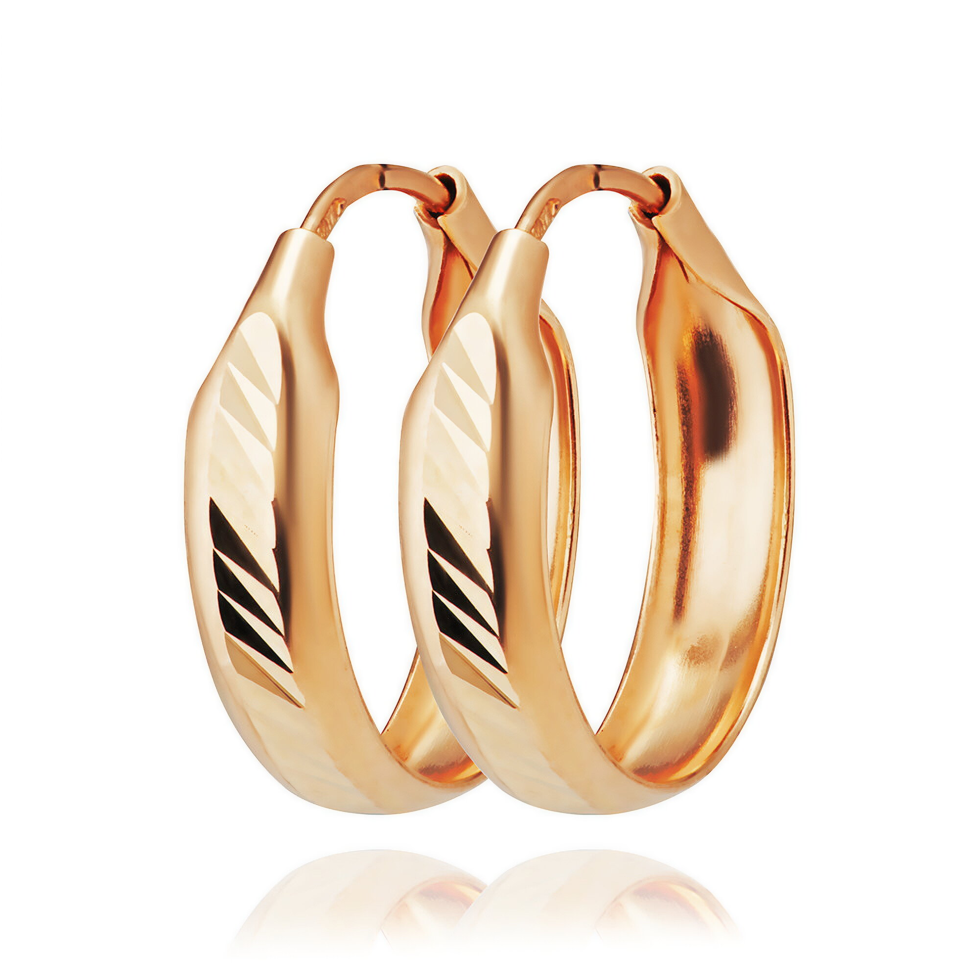 Серьги конго, красное золото, 585 проба