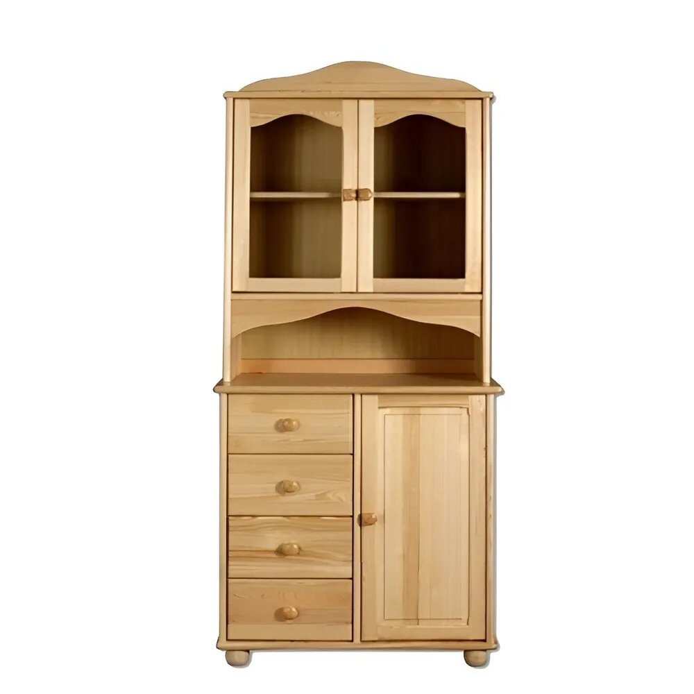 Буфет Форест Premium 2204 лак, 80х50х190, массив дерева, шариковые направляющие.