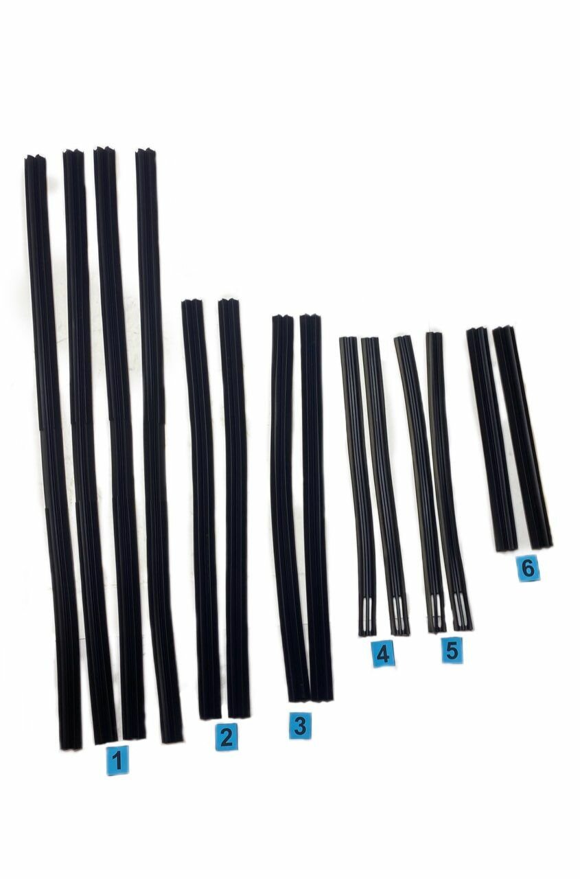 Уплотнитель стекла опускного 2101-03, 2106, комплект 6 наименований, 14 штук БРТ