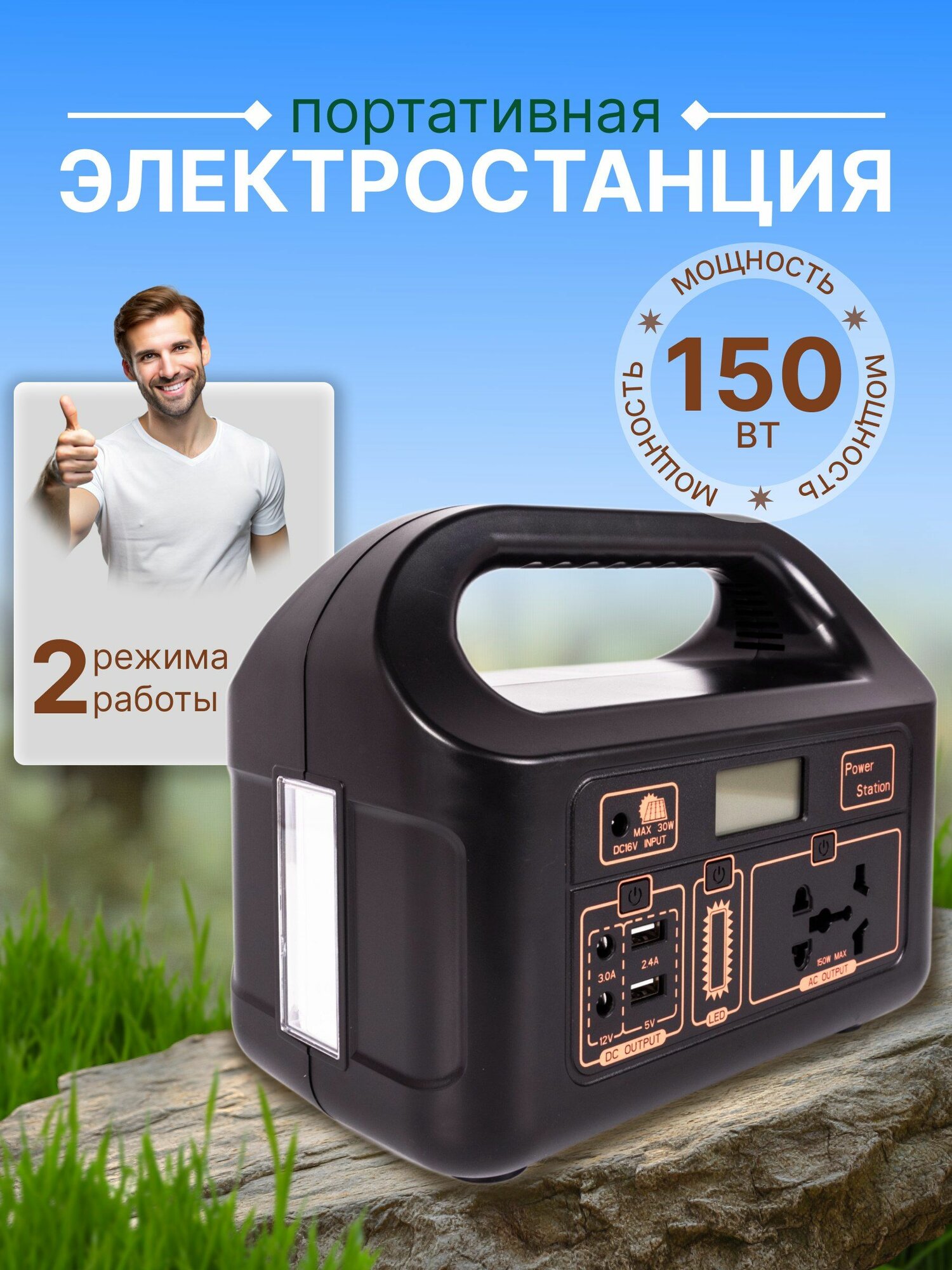 Портативная электростанция , зарядная станция для телефонов, ноутбуков, дронов