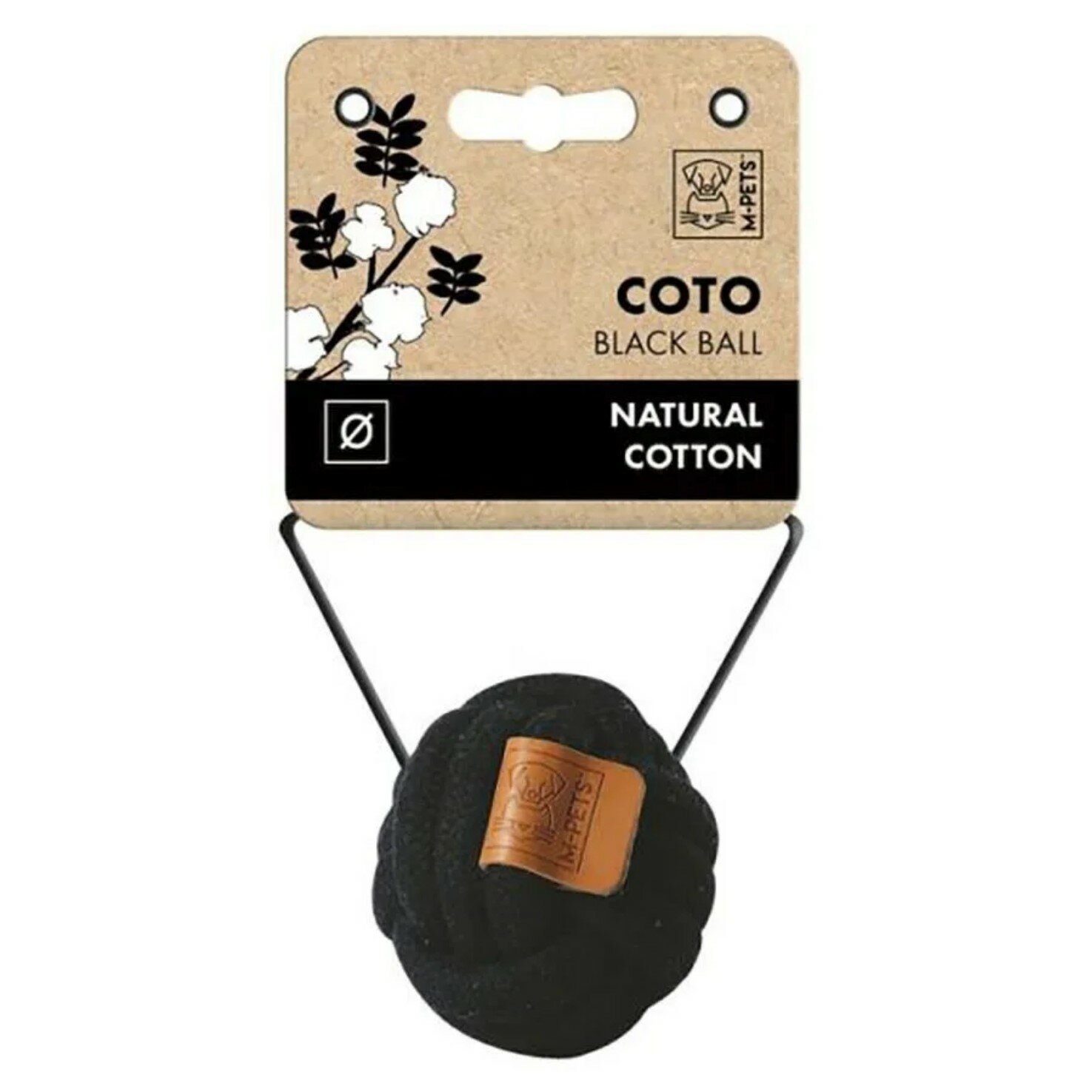 M-PETS Игрушка для собак мяч хлопок, черный 7 см