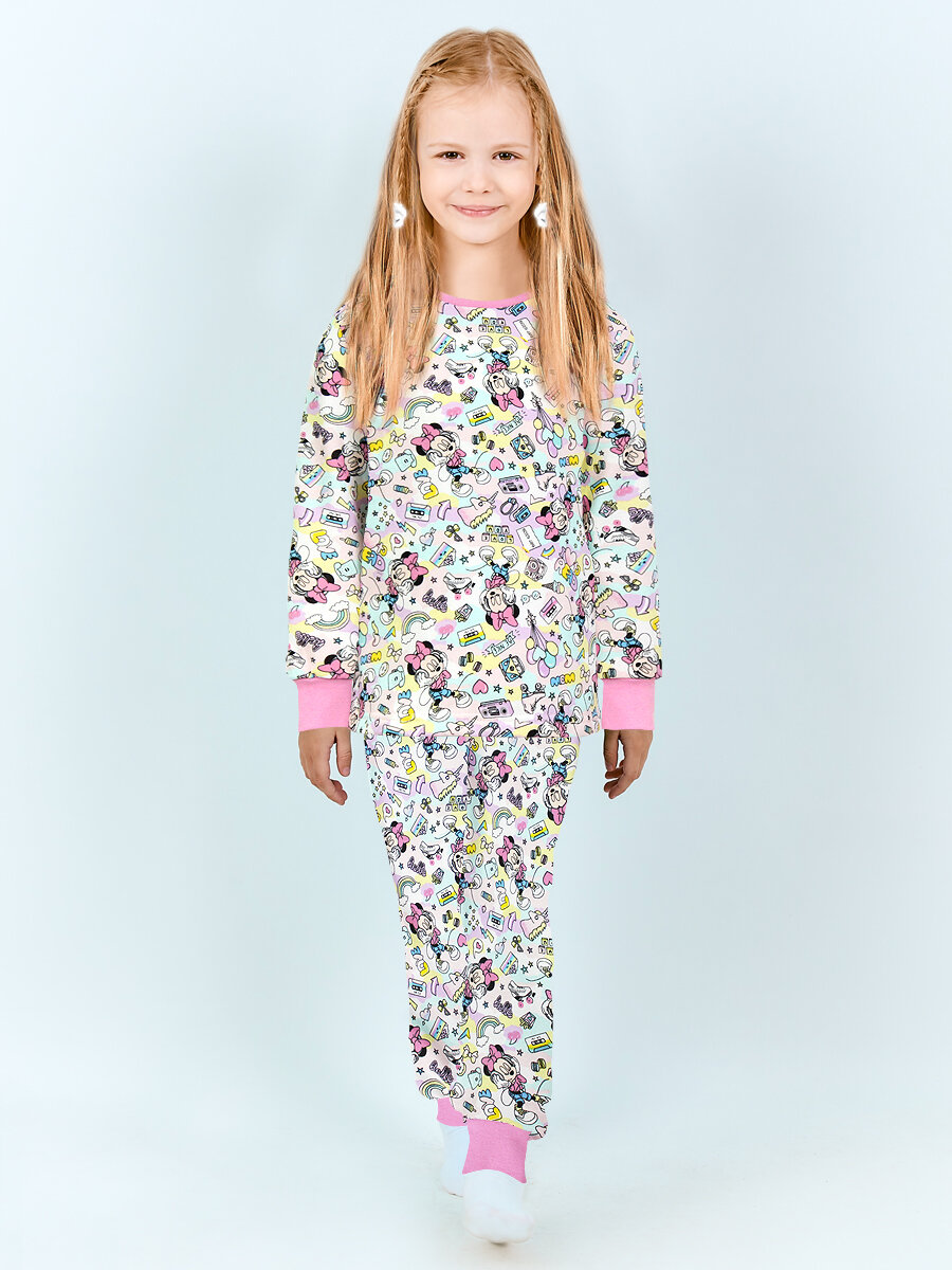 Пижама детская с начесом теплая с Минни Маус