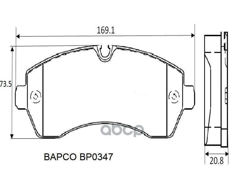 Колодки тормозные дисковые передние BAPCO арт. BP0347