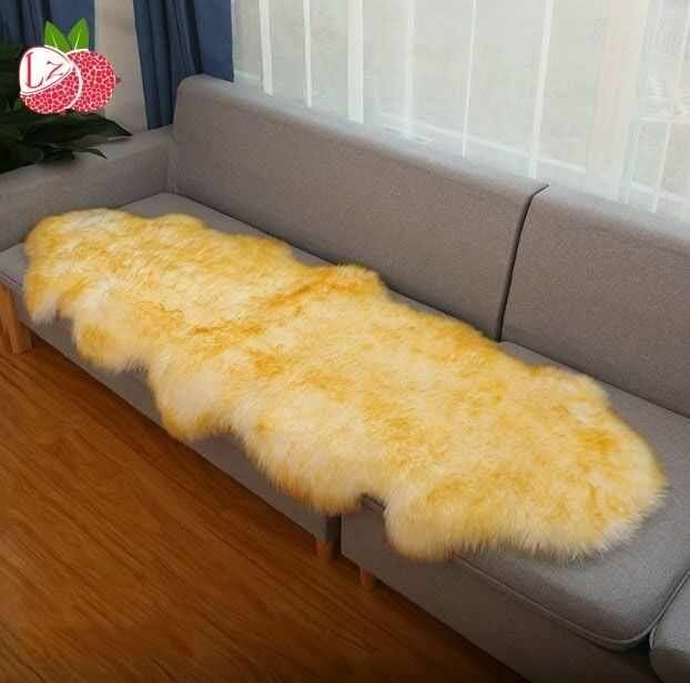 Шкура овечья натуральная, шкура на пол, коврик, накидка на диван,70*200cm