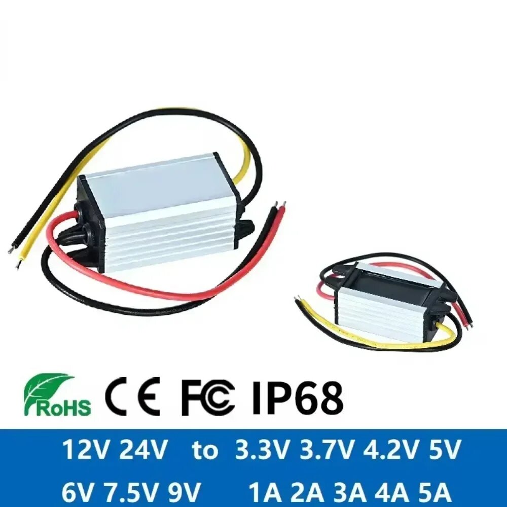 WAOHEI Конвертер напряжения 24V 12V в 7.5V 6V 9V DC 7.5V, 5A Max