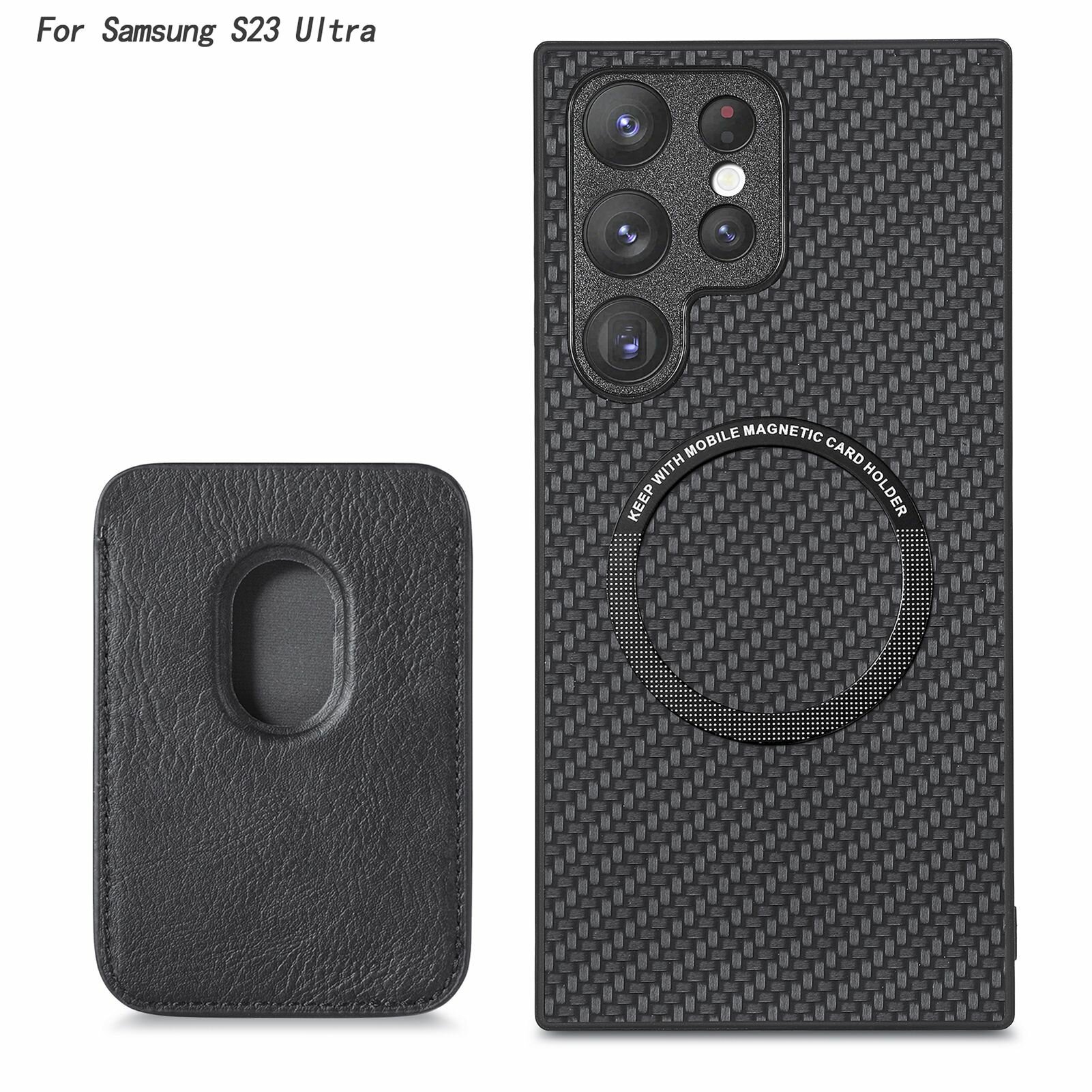 Чехол MagSafe MyPads для Samsung Galaxy S23 Ultra, с защитой камеры, противоударный, черный