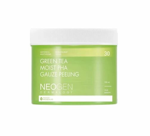 Пилинг-диски с зеленым чаем 190ml (30pads) срок 08.09.2027 NEOGEN Dermalogy Green Tea Moist PHA Gauze Peeling