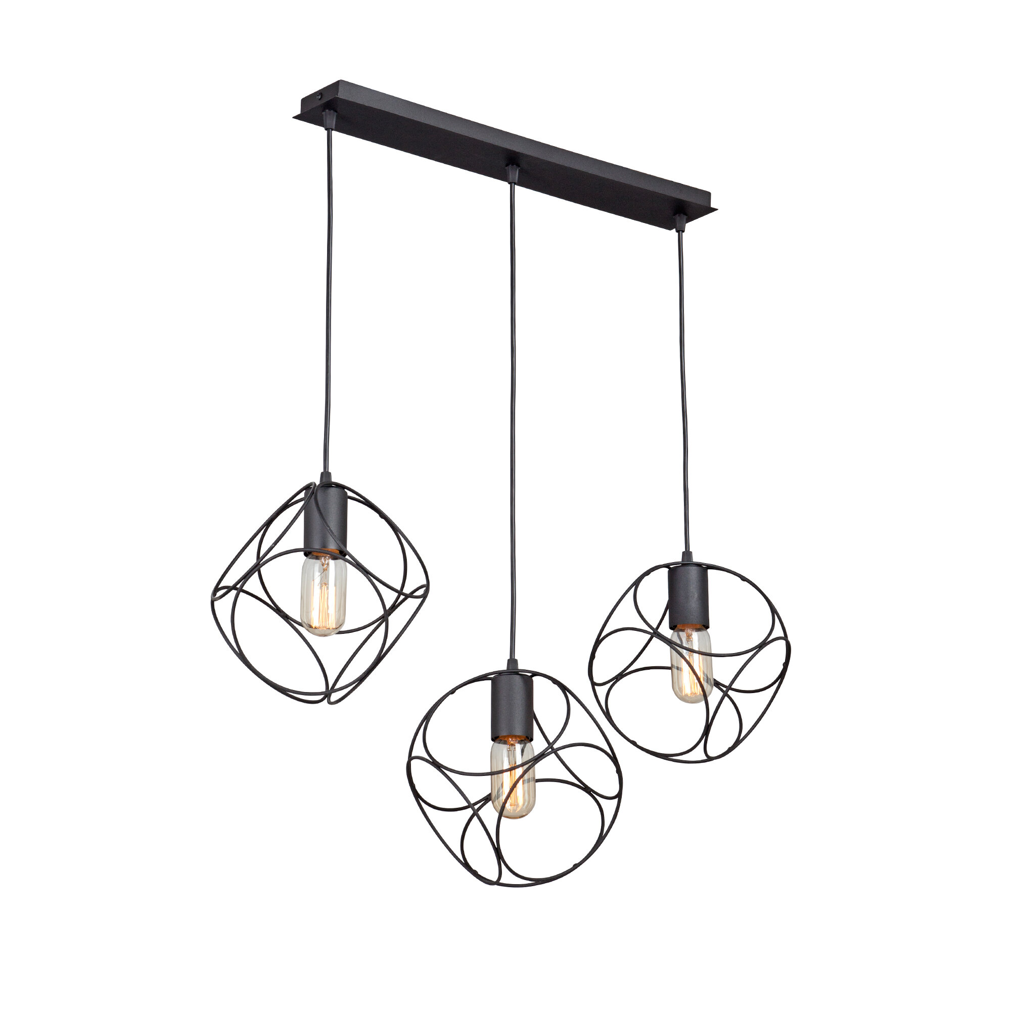 Подвес Vitaluce V4970-1/3S , 3 лампы 9м2, Е27, 40Вт, цвет чёрный матовый. %Распродажа!%