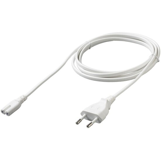 Кабель питания Cablexpert CEE 7/16-C7, 2x0.75мм2, 2.5А, VDE, 1.8м, белый