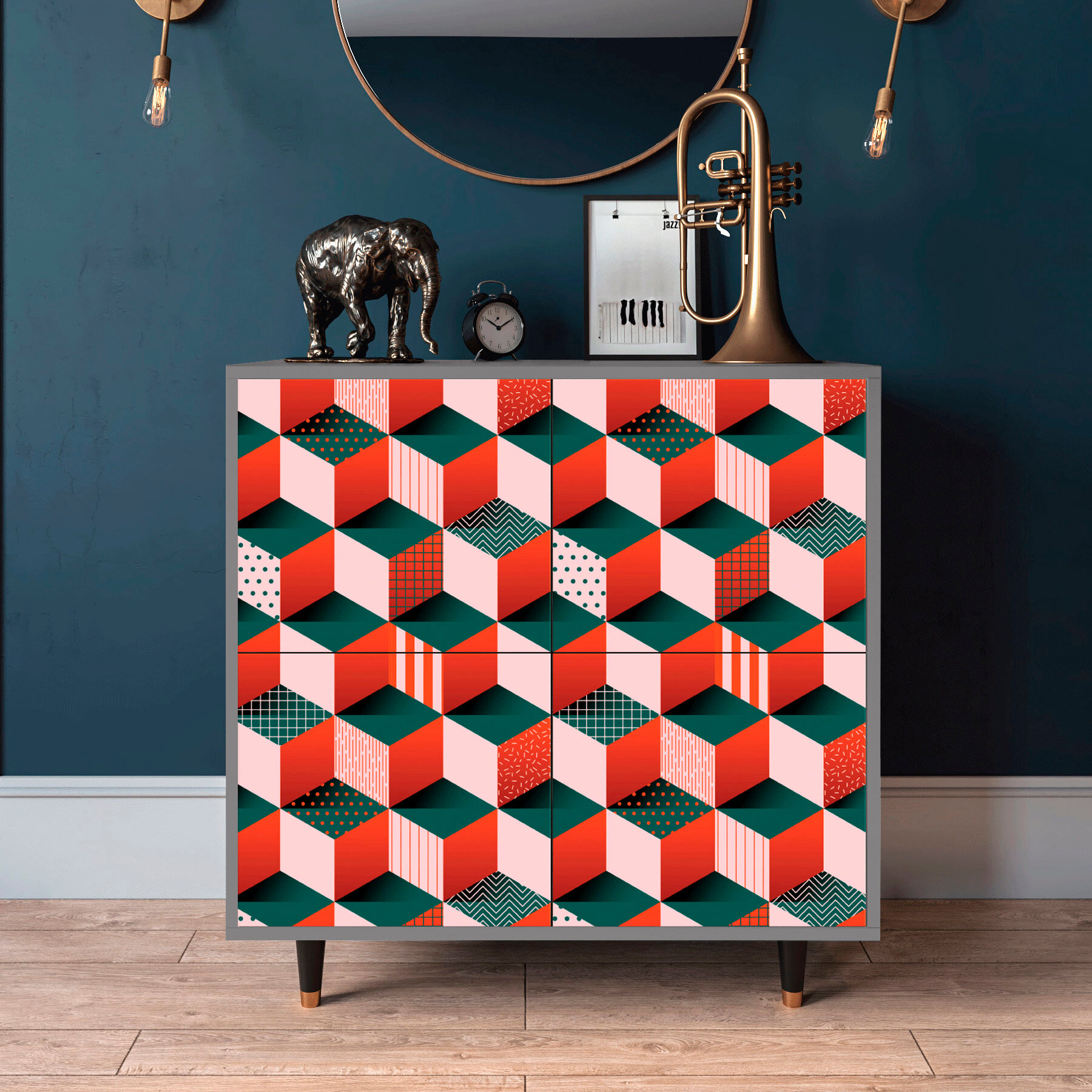 Комод - STORYZ - BS3 Pepsi-Cola, Размер - 94 x 96 x 48 см, Цвет корпуса - Серый