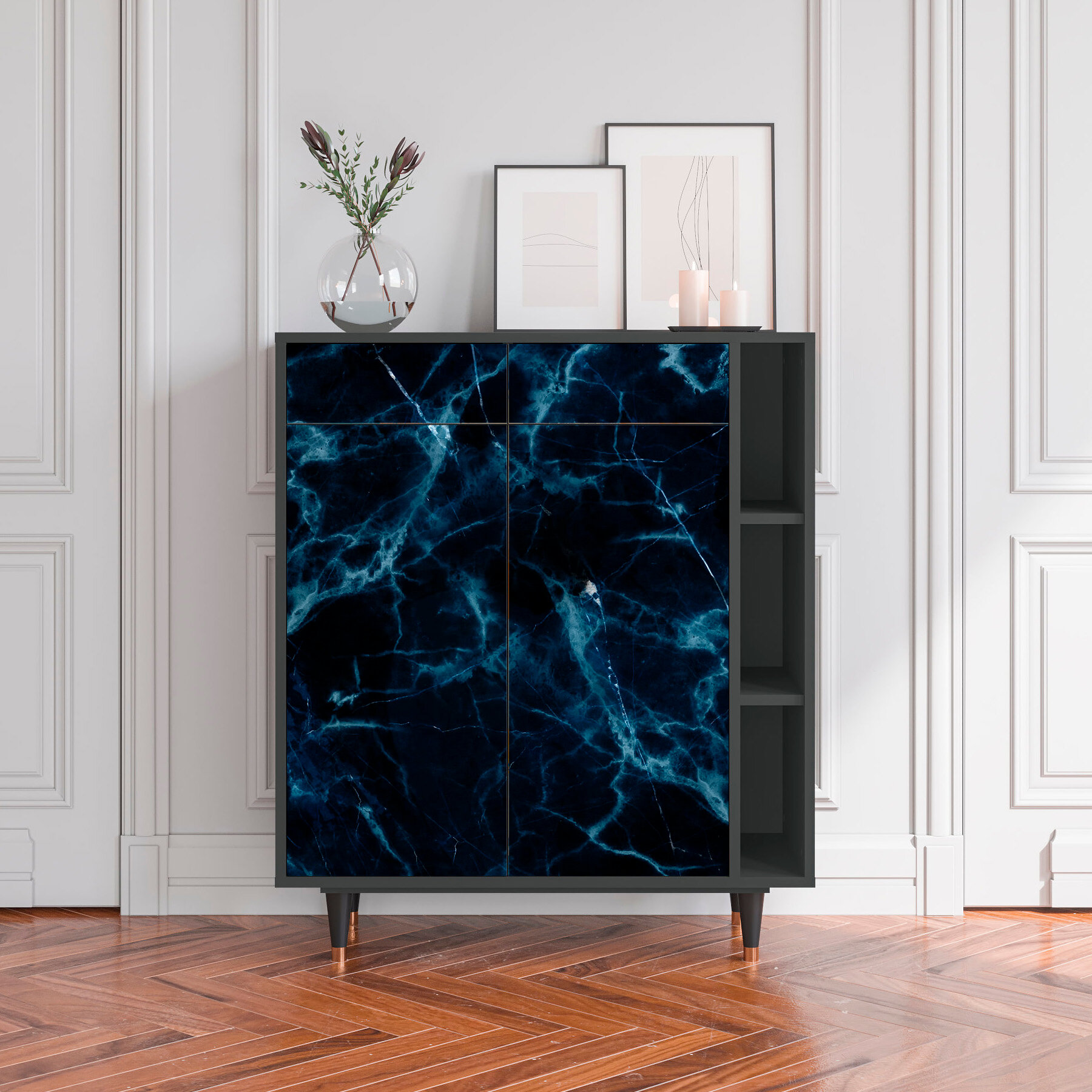 Комод - STORYZ - BS6 Deep Ocean, Размер - 94 x 110 x 41 см, Цвет корпуса - , Антрацит