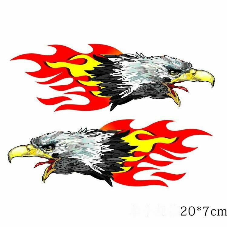 Наклейка на авто "Орлиное пламя", 20см х 7см, 2 шт