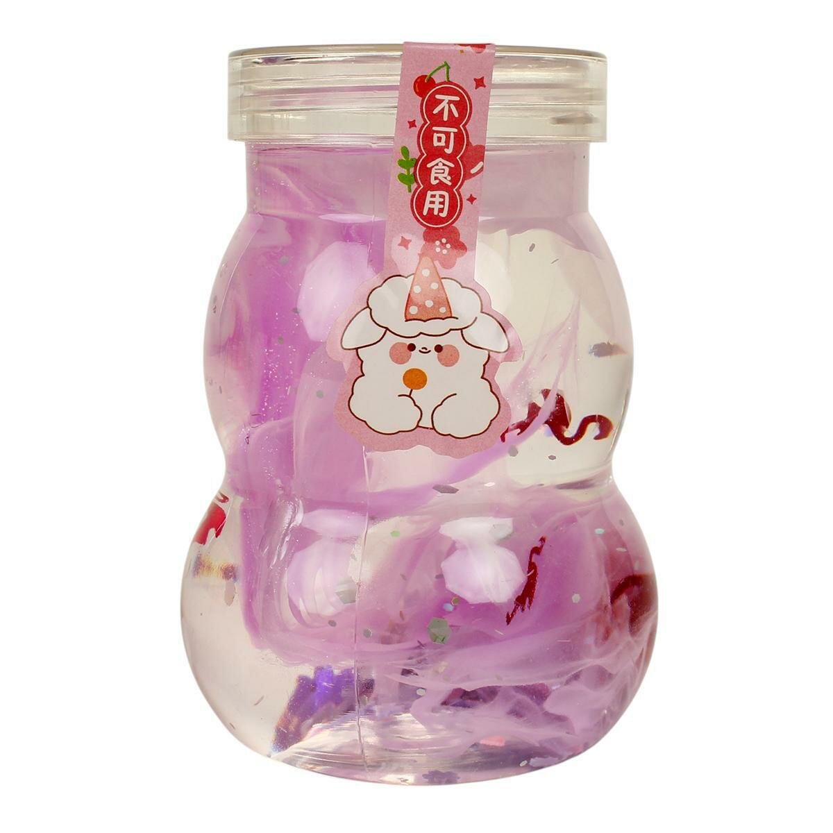 Лизун в банке 340г, яркие цвета, блестящая текстура, 18х10см