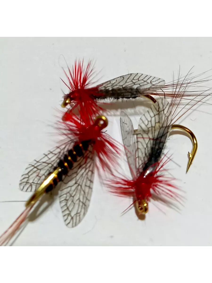 Мушка на хариуса, и другую рыбу. На одинарном крючке. Набор 3 штуки.