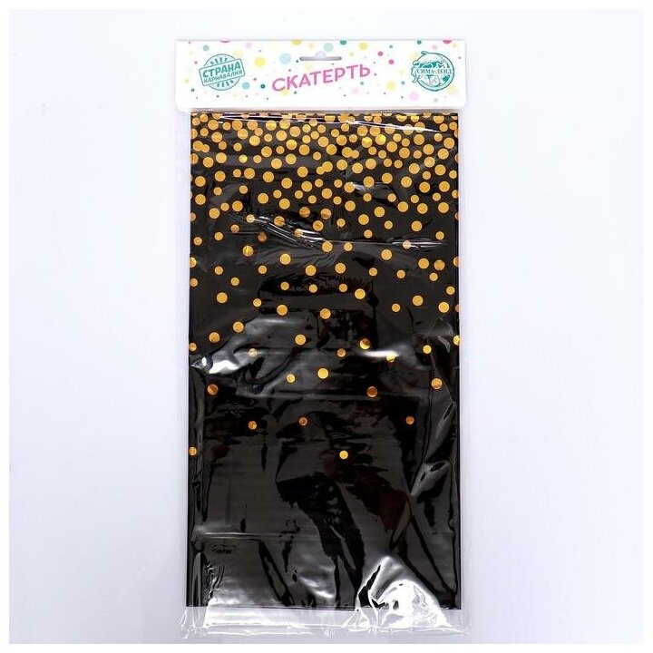 Скатерть "Конфетти" 137х183 см, цвет чёрный