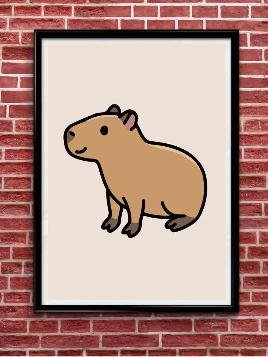 Плакат, Постер Капибара, А3 (постер на стену)
