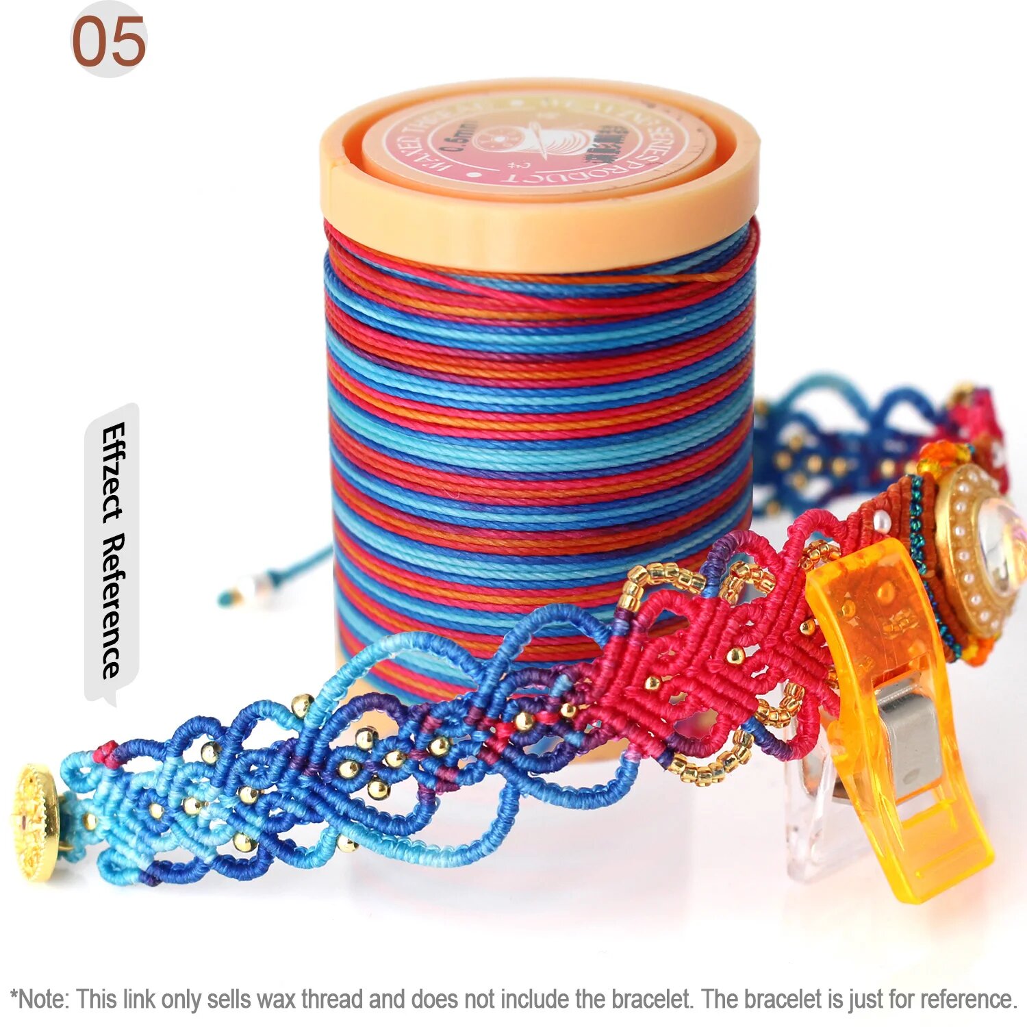 Вощеная нить Tepoztec для плетения, 1 шт. Round 0.5mm, 05 Blue Red