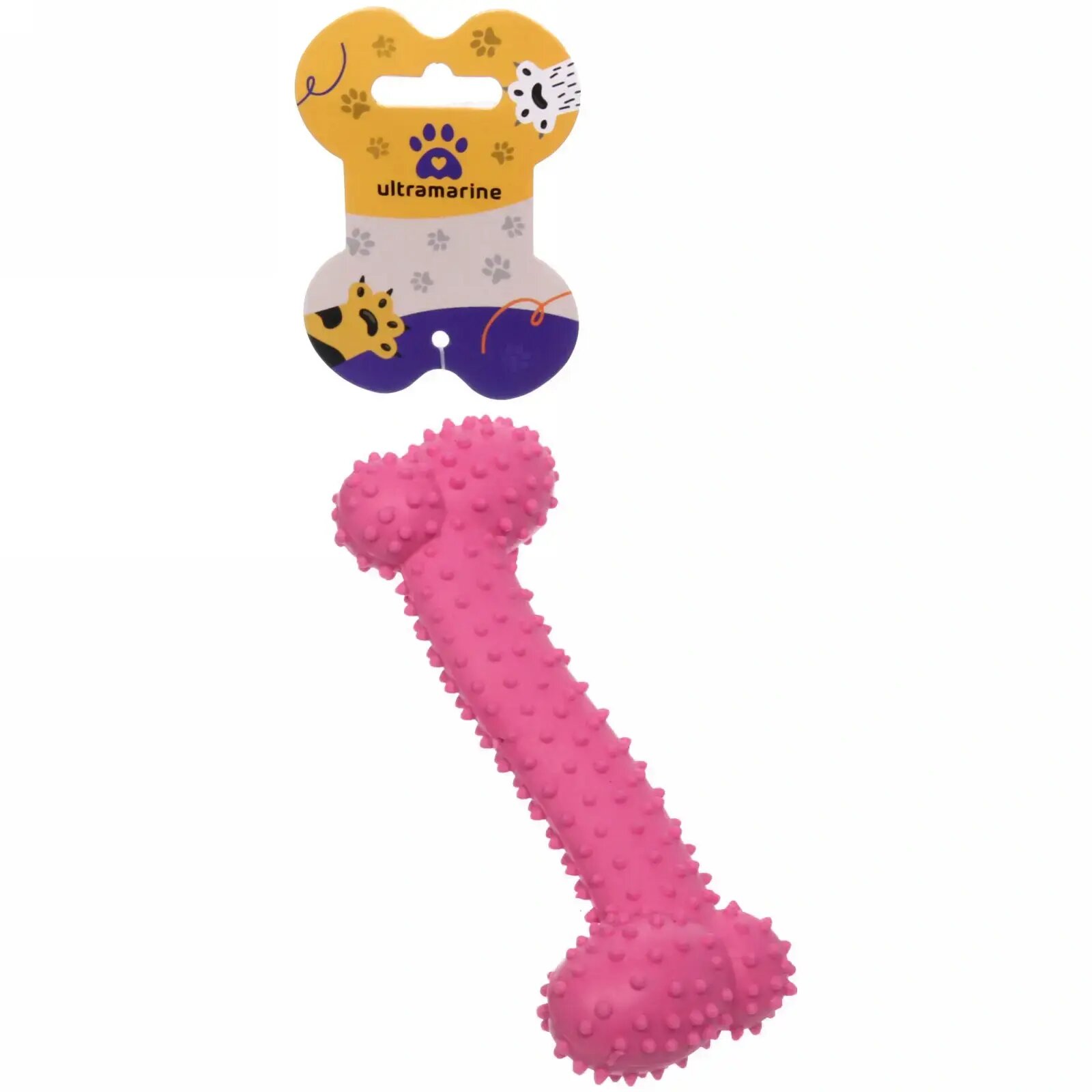 Игрушка для собаки «Bubble gum-Кость», 15х5,5см, розовая, резиновая, для игры и лакомств