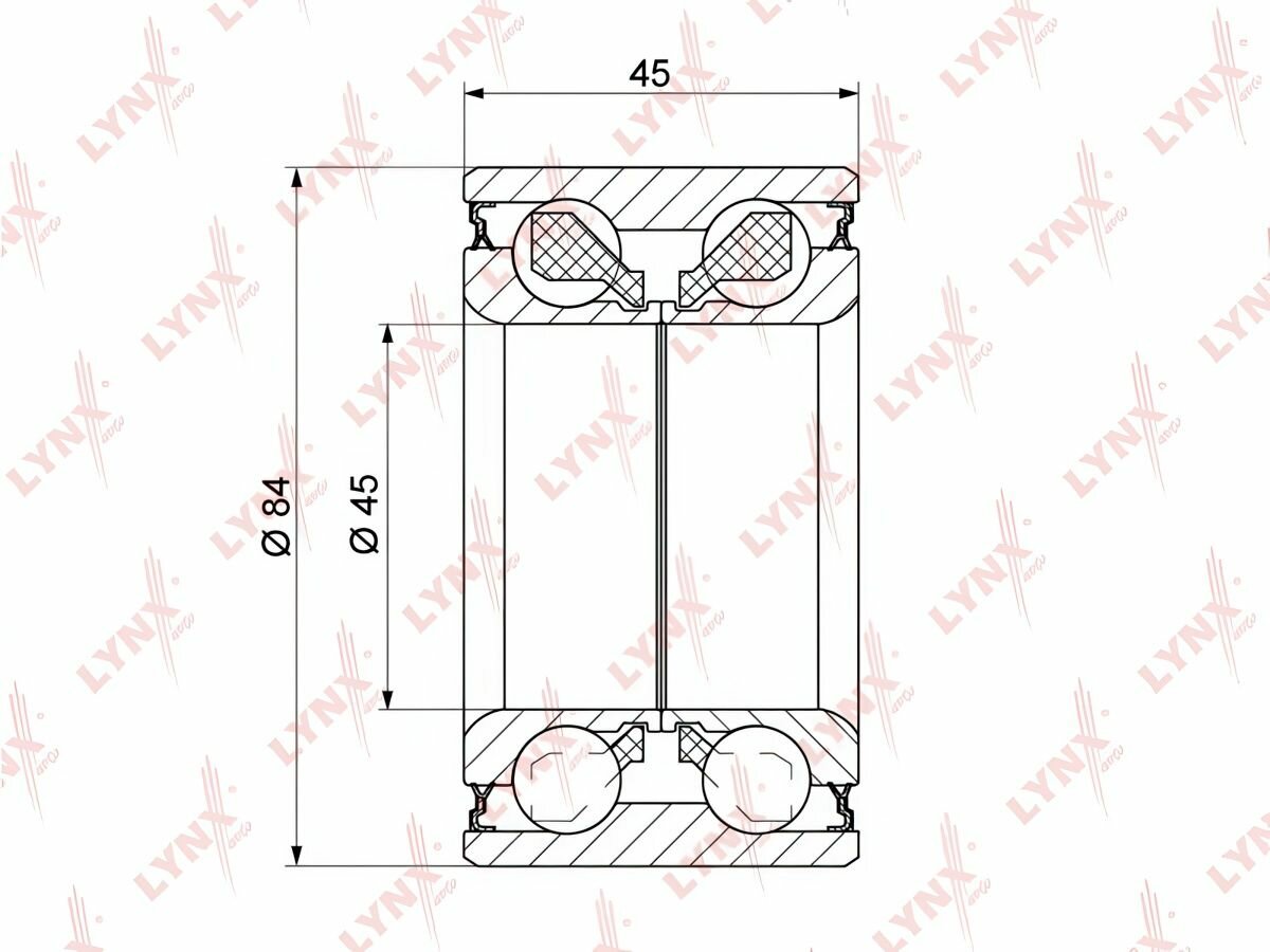 Подшипник ступицы передней, для Лексус RX, Тойота Авенсис, Камри, Королла Версо, Хайлендер Клюгер арт WB1257 LYNXAUTO