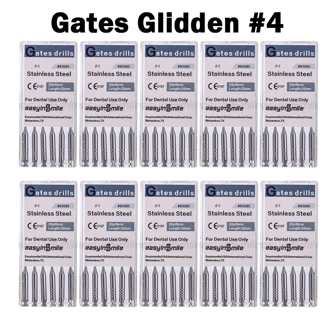 Стоматологические роторные ворота, сверла, эндодонтические развертки EASYINSMILE 10Pks Giddlen Size 4
