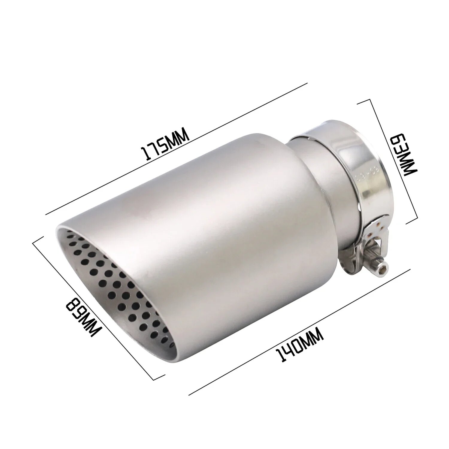Матовый автомобильный глушитель из нержавеющей стали, насадка для системы, труба 2,5 дюйма, вход, универсальная выхлопная насадка, глушитель, выхлопная труба T0DM2023e