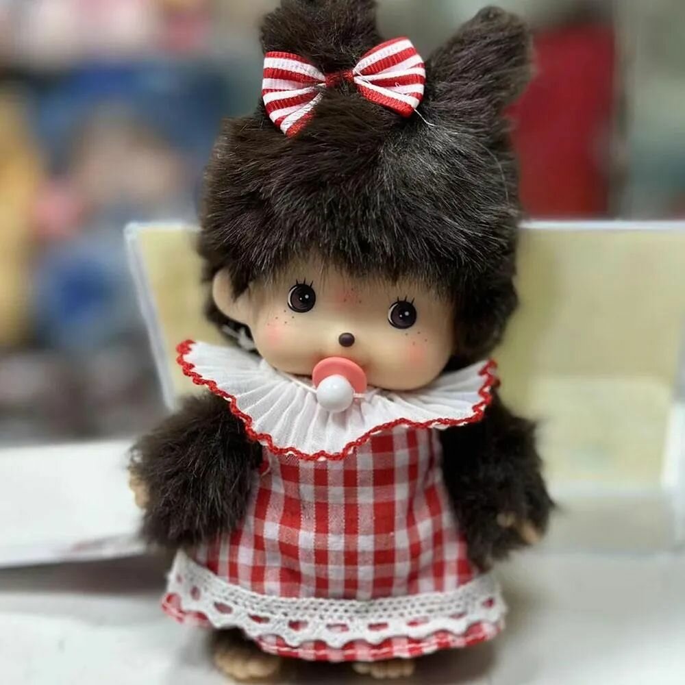 Monchhichi Monkiki , Мончичи, Плюшевая кукла Красная Шапочка Игрушка в подарок, мягкие игрушки 15 см