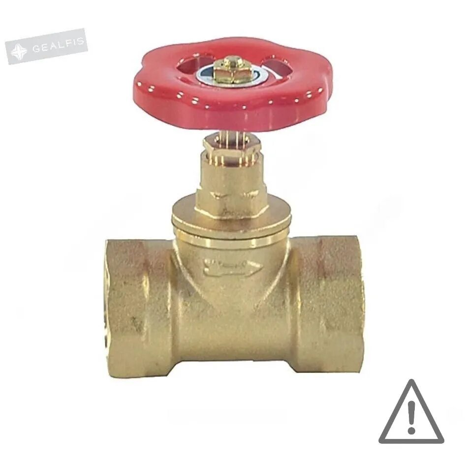 Запорный вентиль 1/2" латунный муфтовый (ВР/ВР) для воды, газа, пара. Ручное управление штурвалом — фото 1