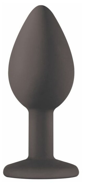 Черная анальная пробка с прозрачным кристаллом Lola Toys Cutie Small