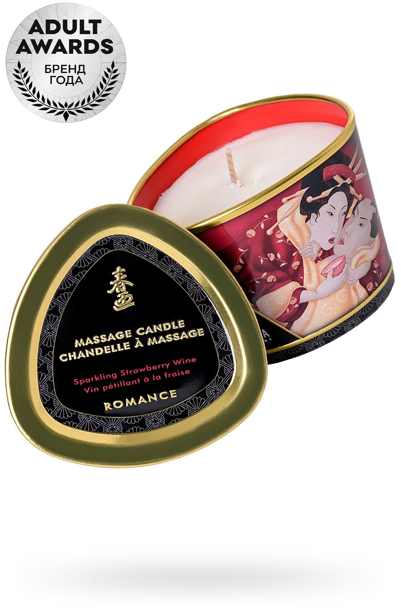 SHUNGA Массажная свеча Sparkling Strawberry Wine 170 мл