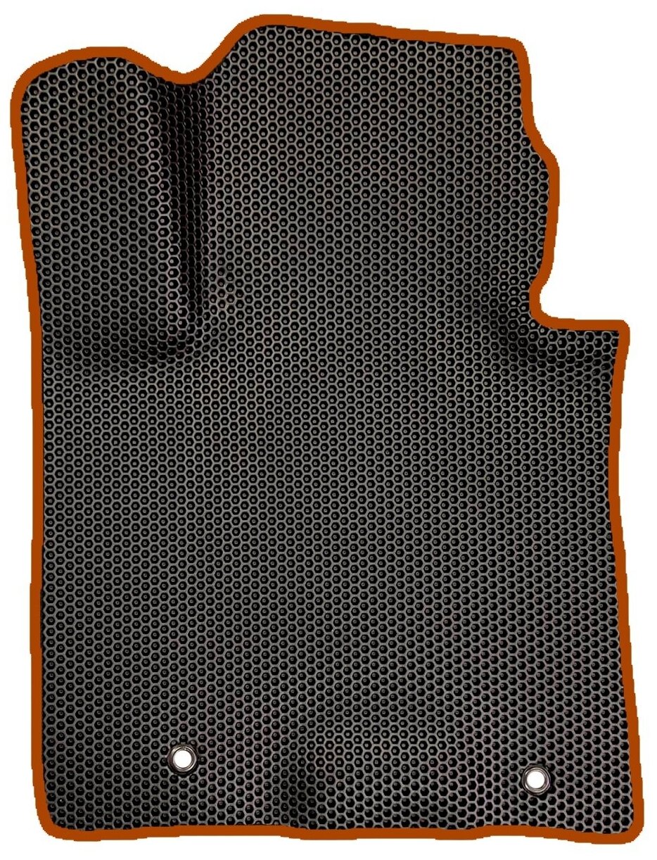 EVA коврик водительский для Kia Sportage 4 (2016-2022) / Киа Спортейдж 4 / Черные соты / Коричневый кант