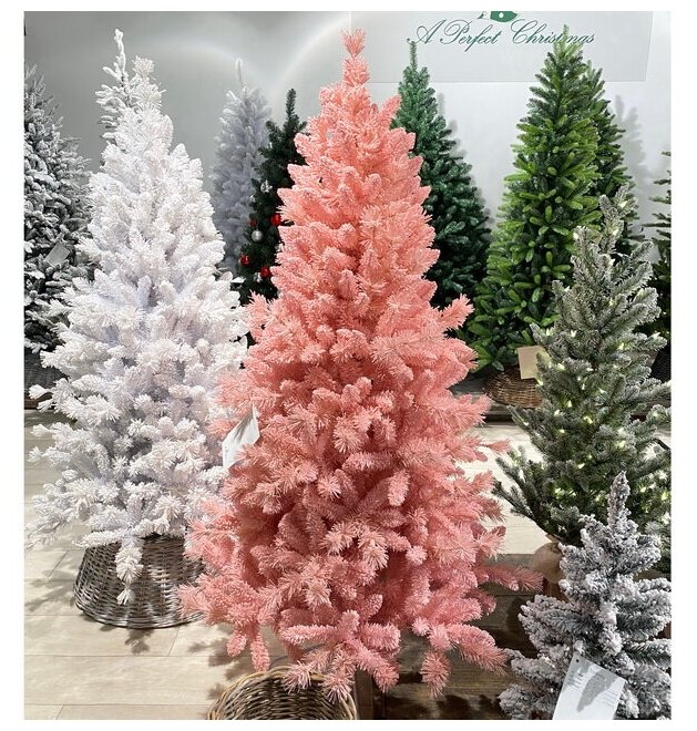 Искусственная розовая елка Teddy Pink заснеженная 180 см, леска + ПВХ, A Perfect Christmas (Перфект Кристмас), 31HTEDPF180