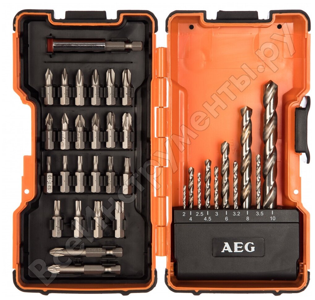 Набор сверл и бит 35 предметов AEG 4932352249 с шестигранным хвостовиком