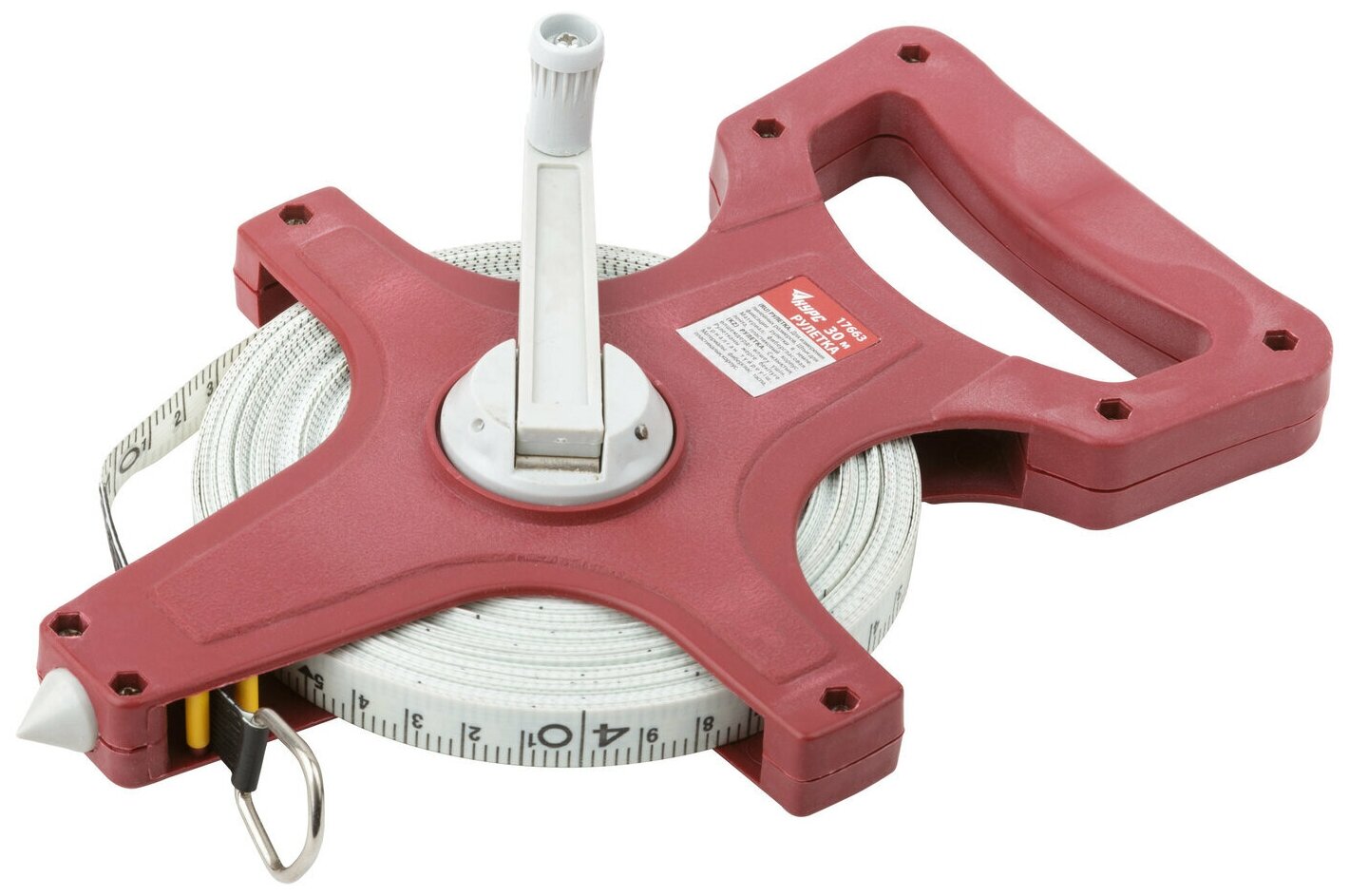 Рулетка 30м землемерная фибергласовая лента пластиковый корпус штык для фиксации (30)