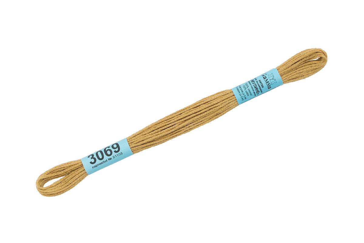 Мулине "Gamma" 100% хлопок 8 м №3069 горчица