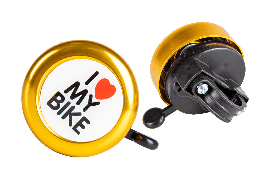 Звонок велосипедный "I love my bike", золотой 45A-02 1/100 45A-02