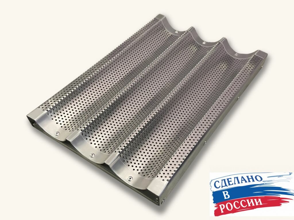 Форма для выпечки багетов 3-х секционная 38х27.5 см (Россия)