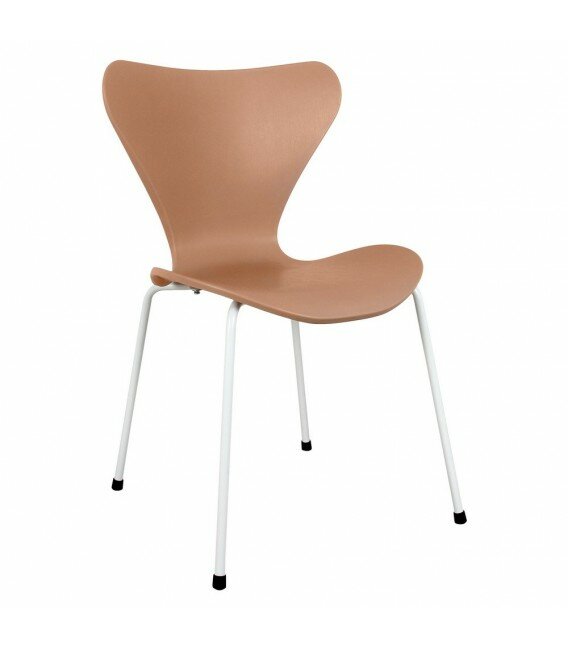 Стул Seven пудровый с белыми ножками