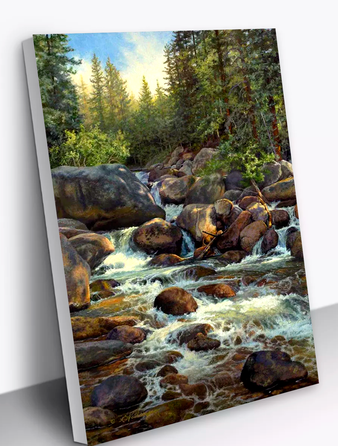 Картина по номерам "Ручей в камнях" 40х50 см, хлопковый холст на подрамнике, акрил, АртТойс