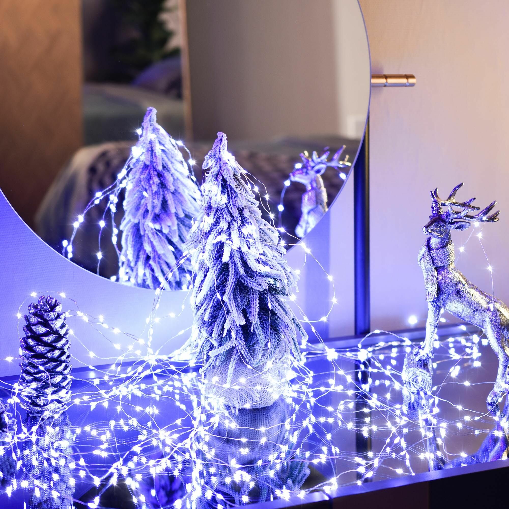 Гирлянда на елку Best Technology 1890 зелёная LED холодный белый свет со стартовым шнуром 1,5+69,89 м