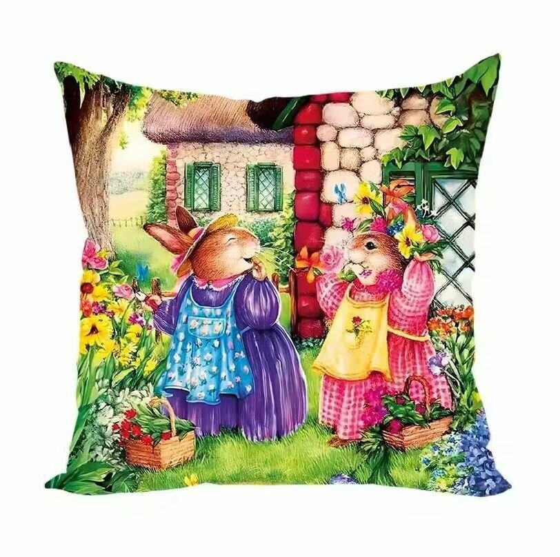 Подушка декоративная Цветущий сад 40х40 велюр