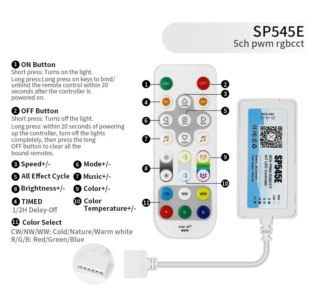 DIM CCT RGB RGBW RGBCCT светодиодный пиксельный контроллер Bluetooth RGB CCT