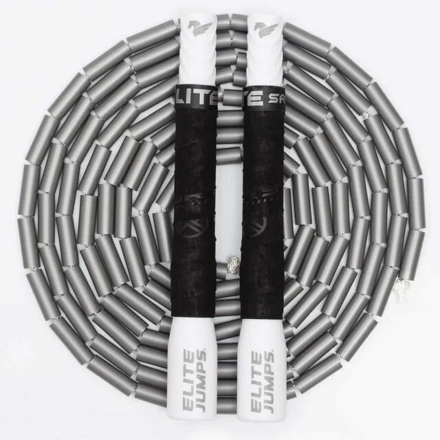 Elite Jumps cкакалка бисерная для фристайла Freestyle Beaded Jump Rope бело-серебристая
