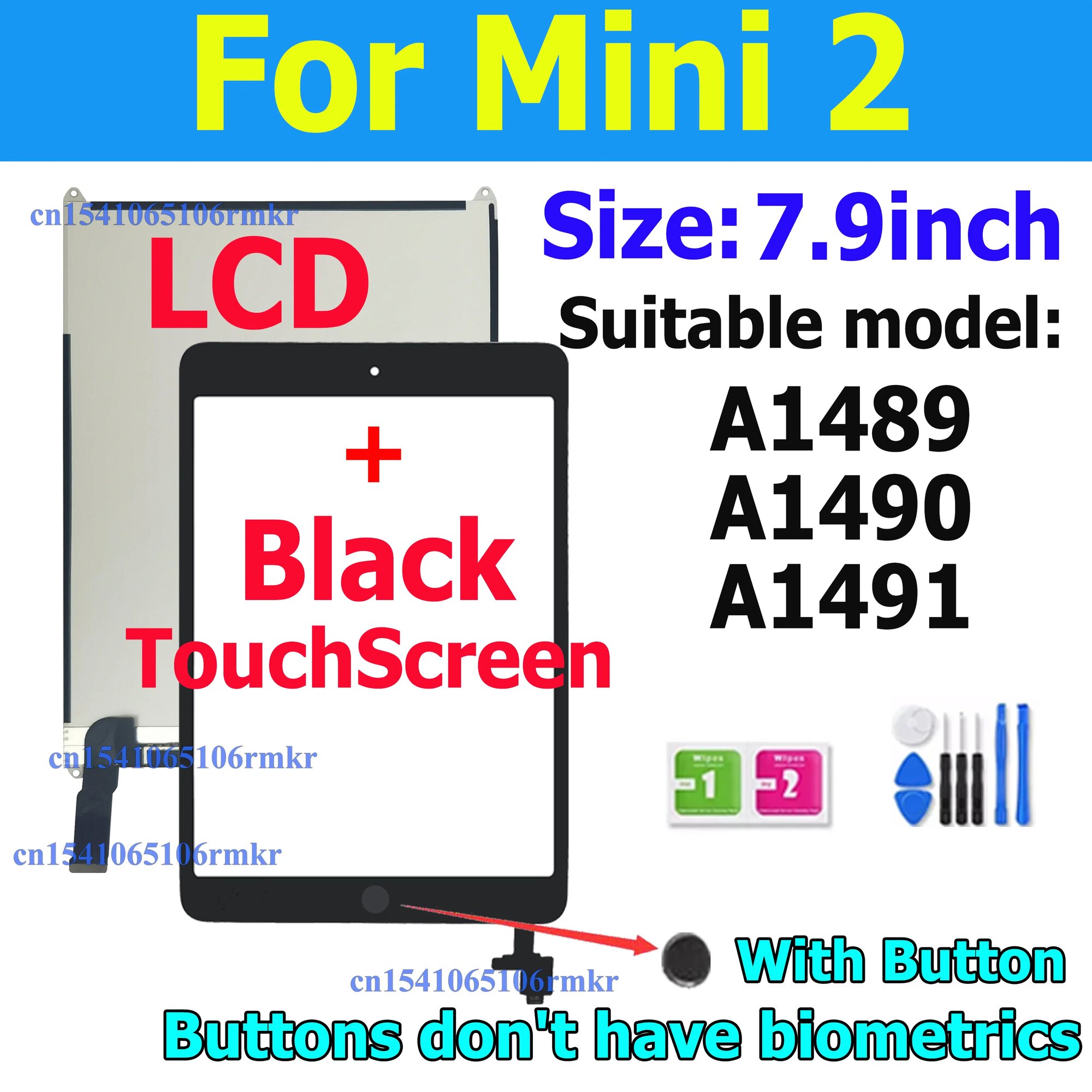 ЖК-панель для iPad Mini 2 YLLMAOO Mini2LCD Black Touch