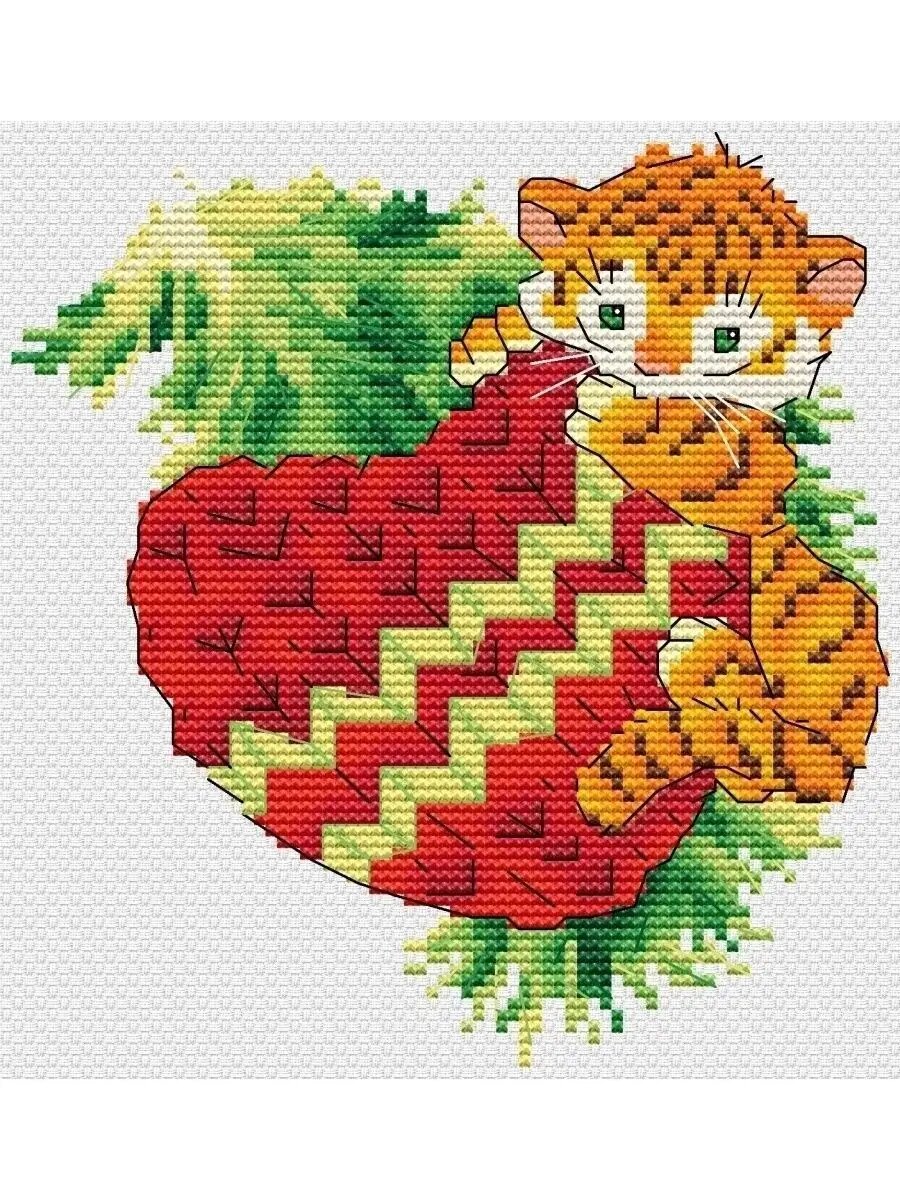 Набор для вышивания крестиком "Magic canva" Тигренок с сердечком 14х15.6 см